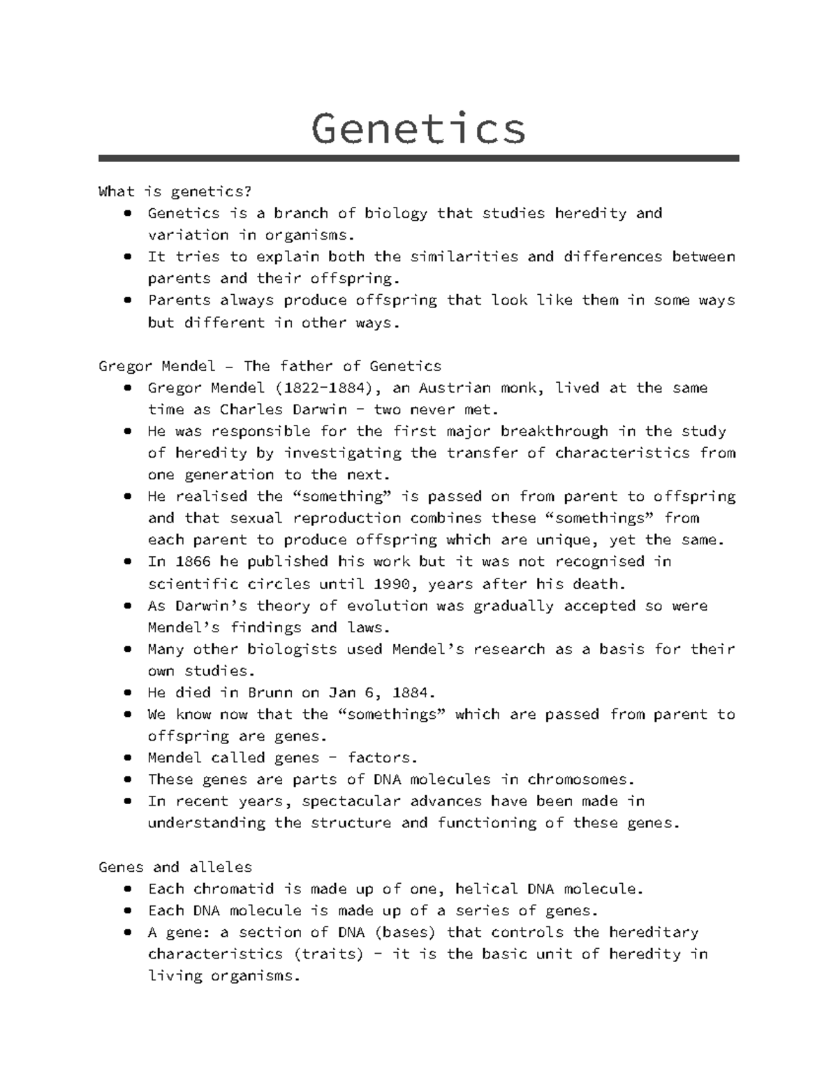 Genetics - It tries to explain both the similarities and differences ...