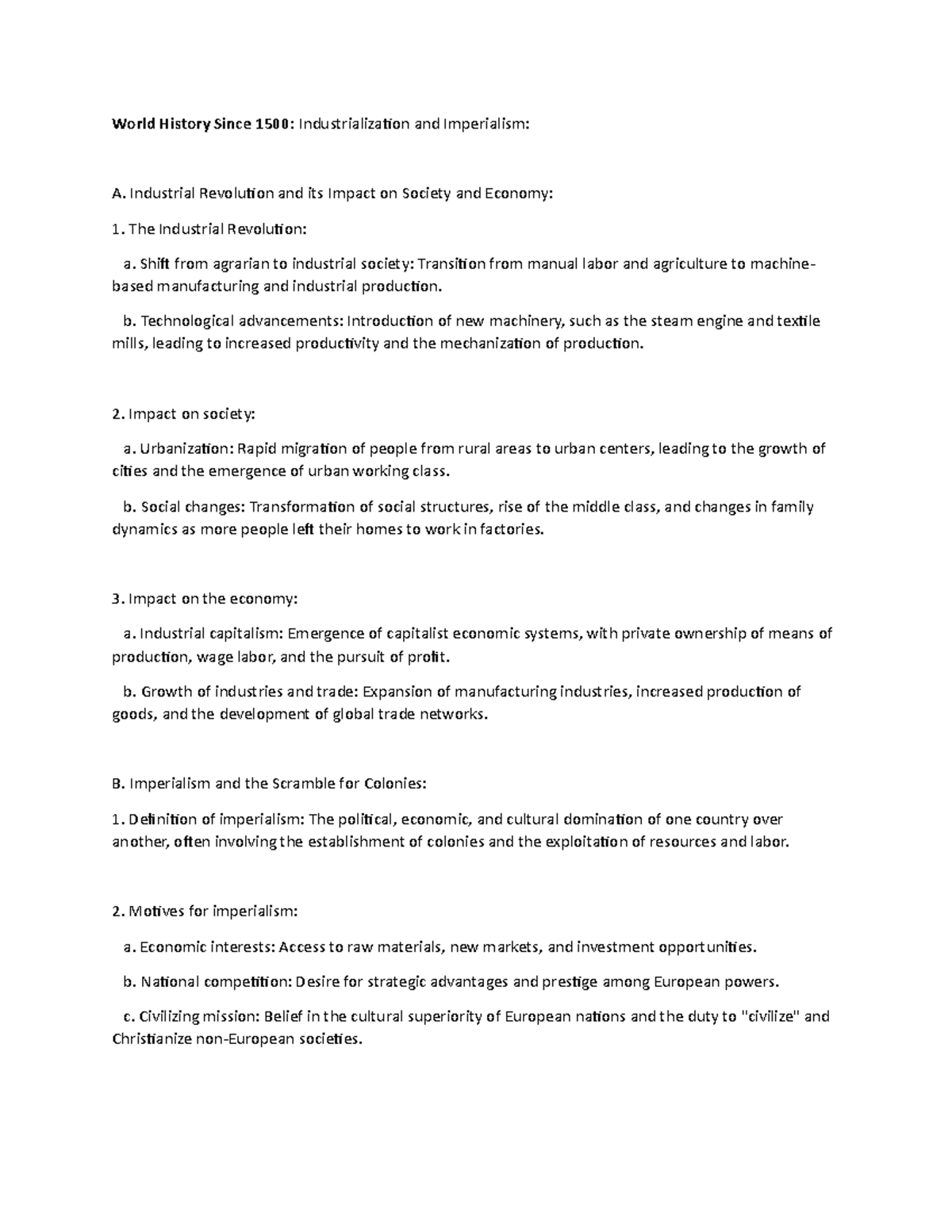 Industrialization and Imperialism - Industrial Revolution and its ...