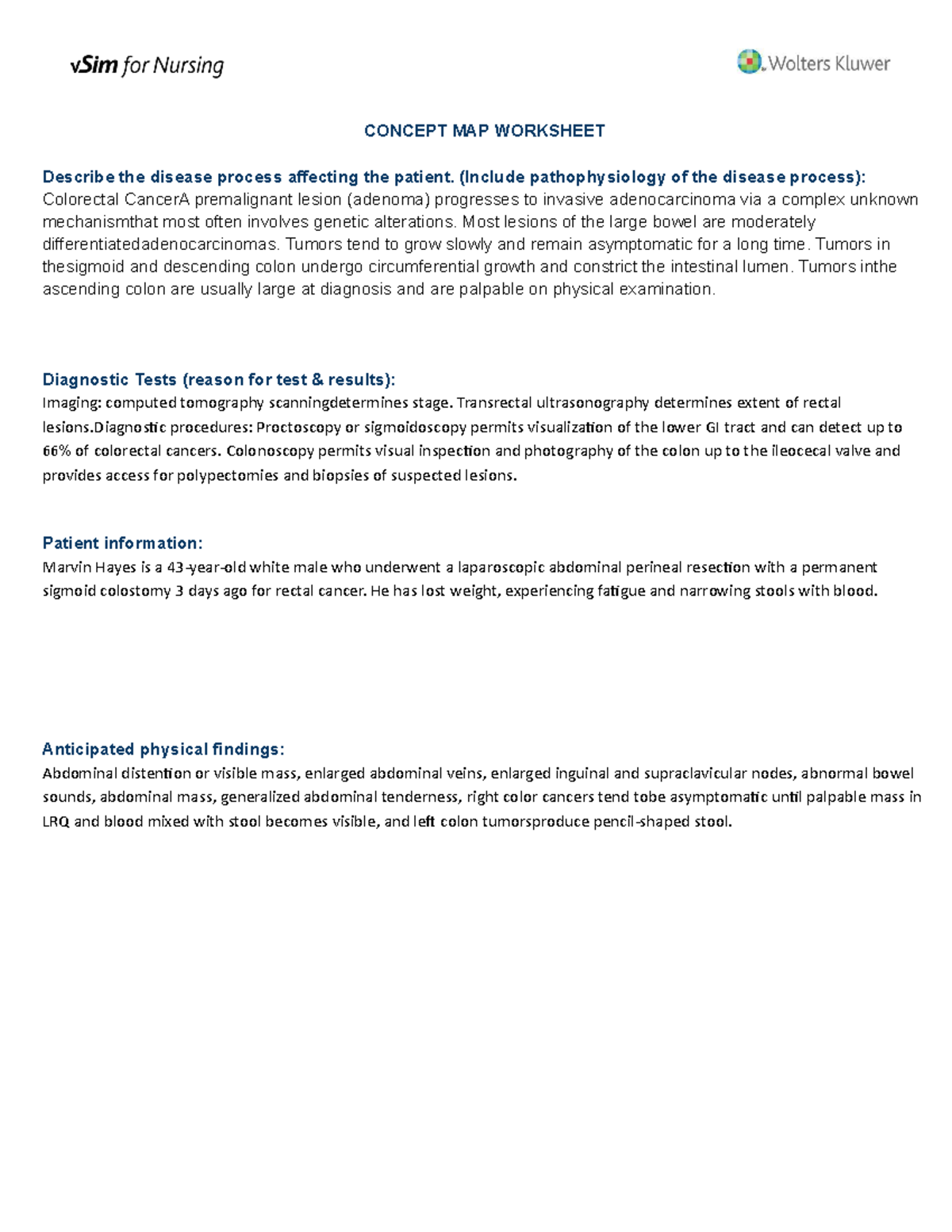 Vsimassignment Worksheets - CONCEPT MAP WORKSHEET Describe the disease ...