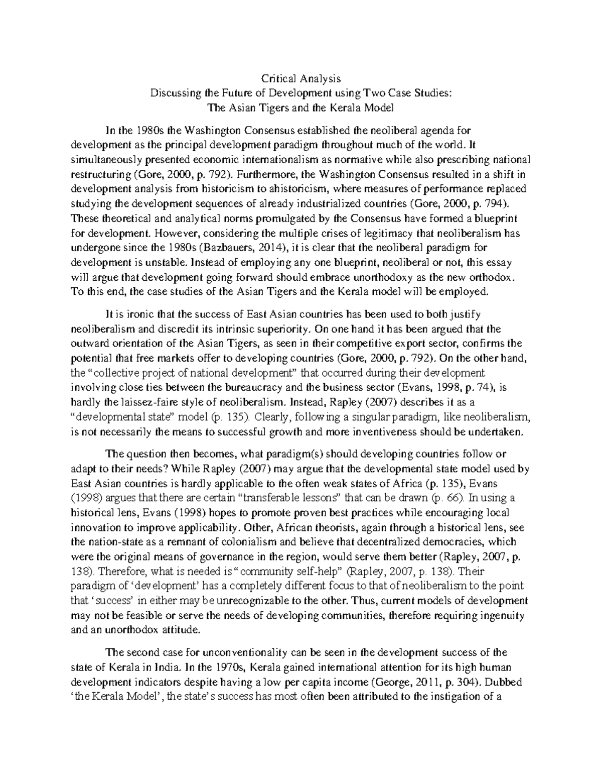 Example critical analysis for Prof Heffernan - Critical Analysis ...