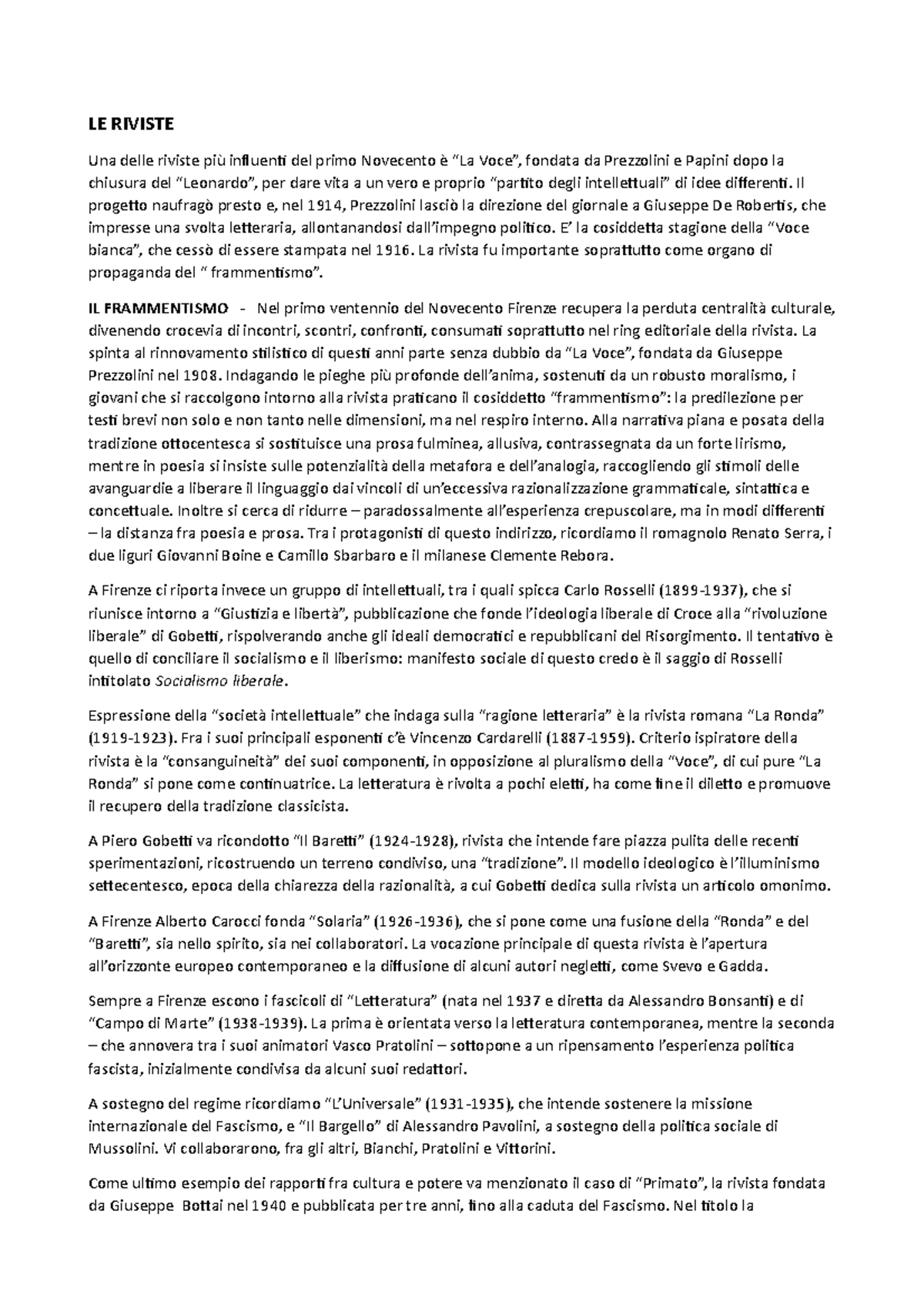 Le riviste - LE RIVISTE Una delle riviste più influenti del primo ...