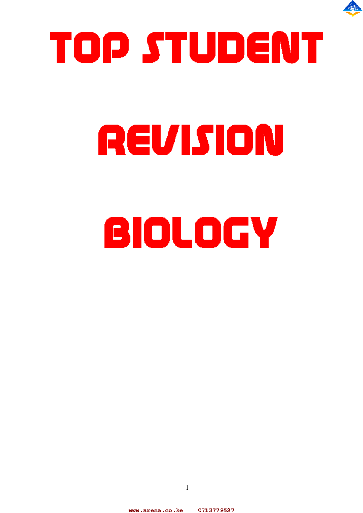 TOP Student Revision Biology Booklet - 1 TOP STUDENT REVISION BIOLOGY 2 ...