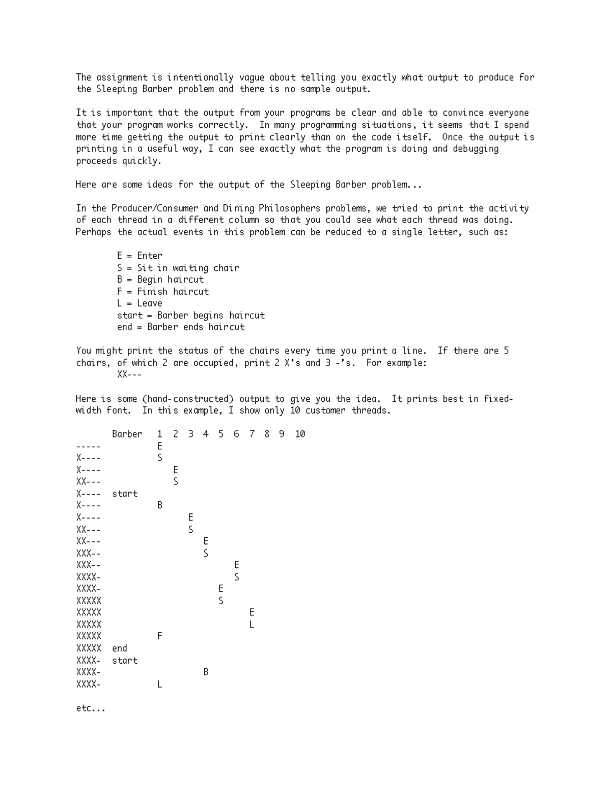 Desired Output 1 - The assignment is intentionally vague about telling ...