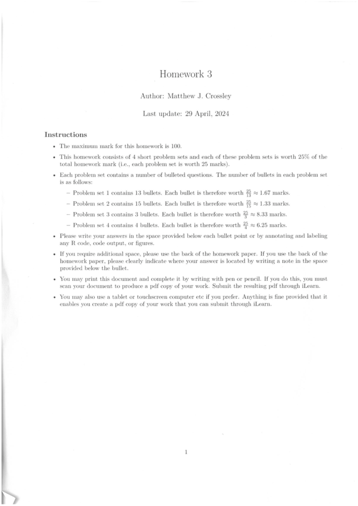 Homework 3 Finalized - Assignment 3 answers - Homework 3 Author ...