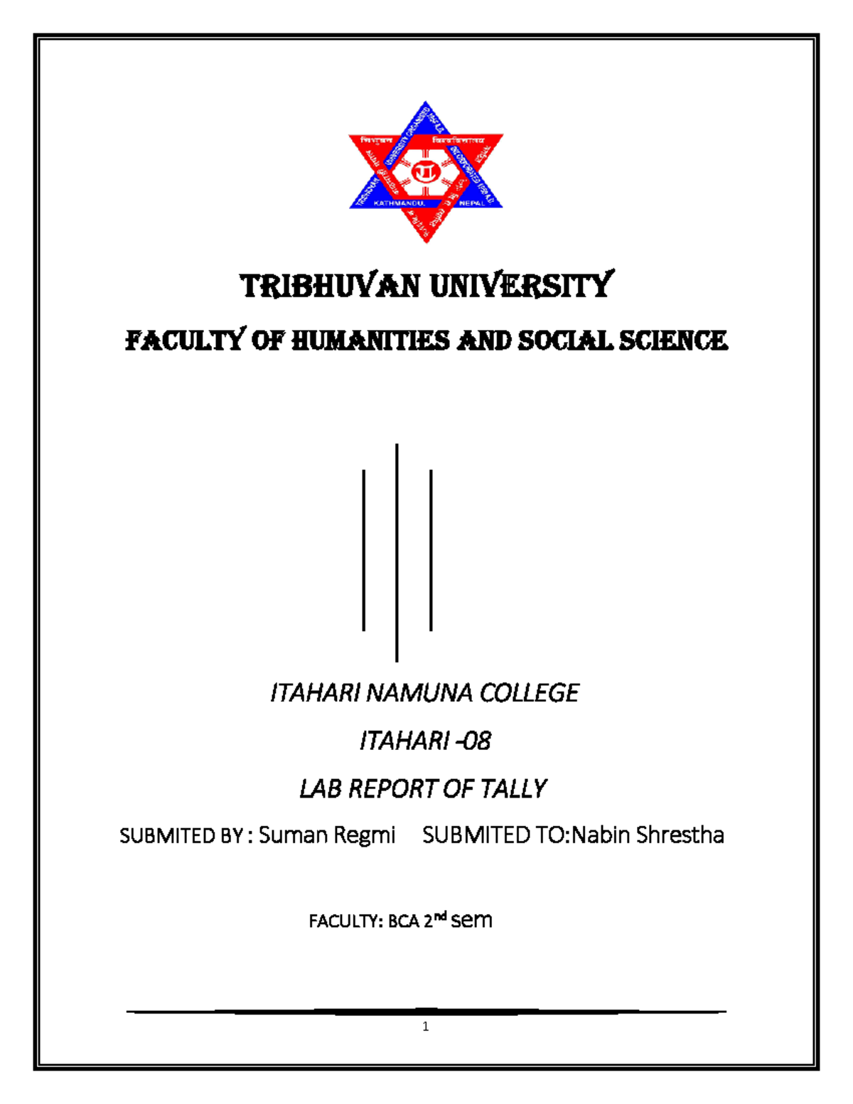 Tally - enjoy - TRIBHUVAN UNIVERSITY FACULTY OF HUMANITIES AND SOCIAL ...