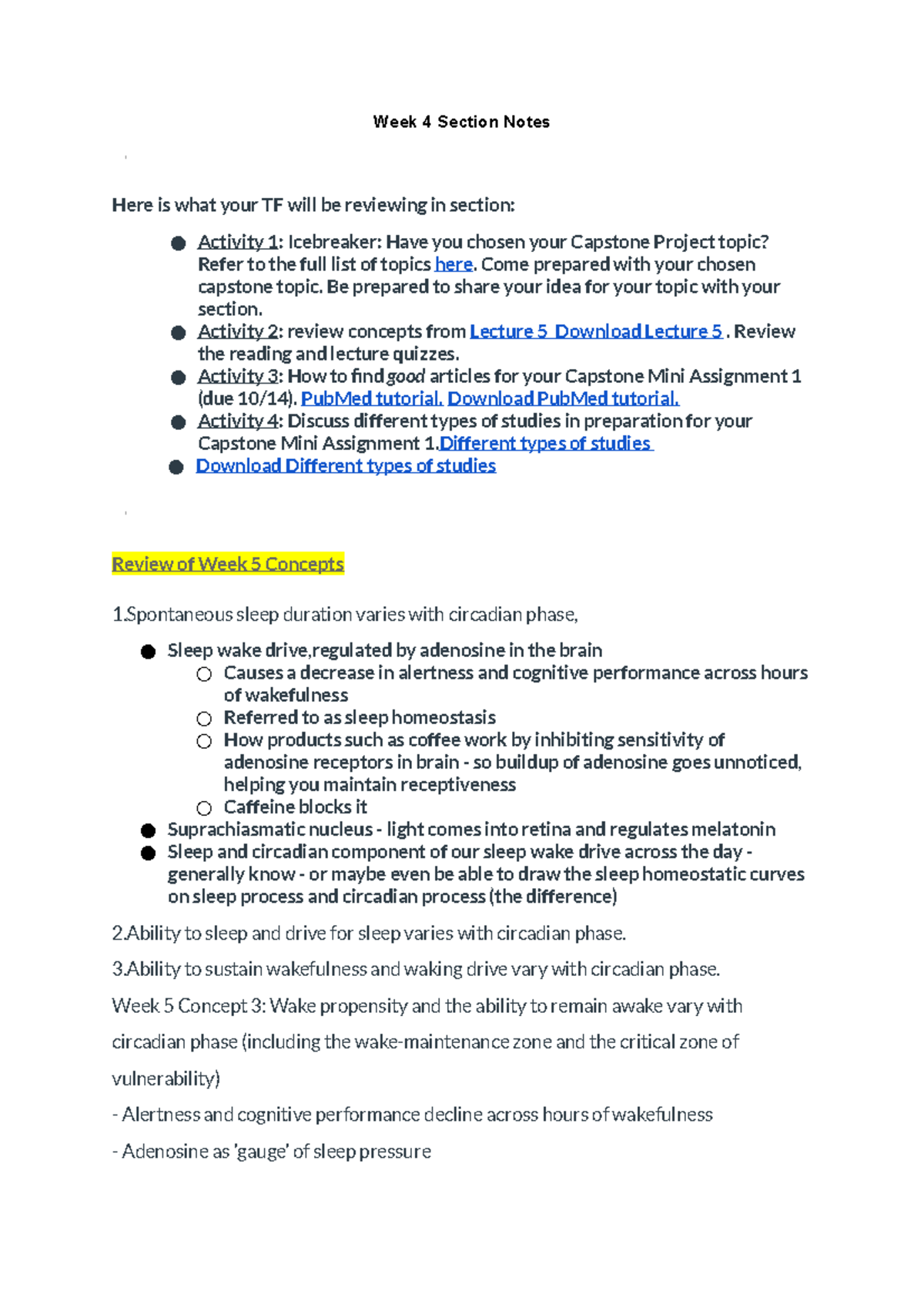 Week 4 Section Notes (Lecture 5) - Week 4 Section Notes Here is what ...