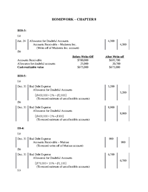 Homework Chapter 9 - Introduction to Accounting - HOMEWORK – CHAPTER 9 ...