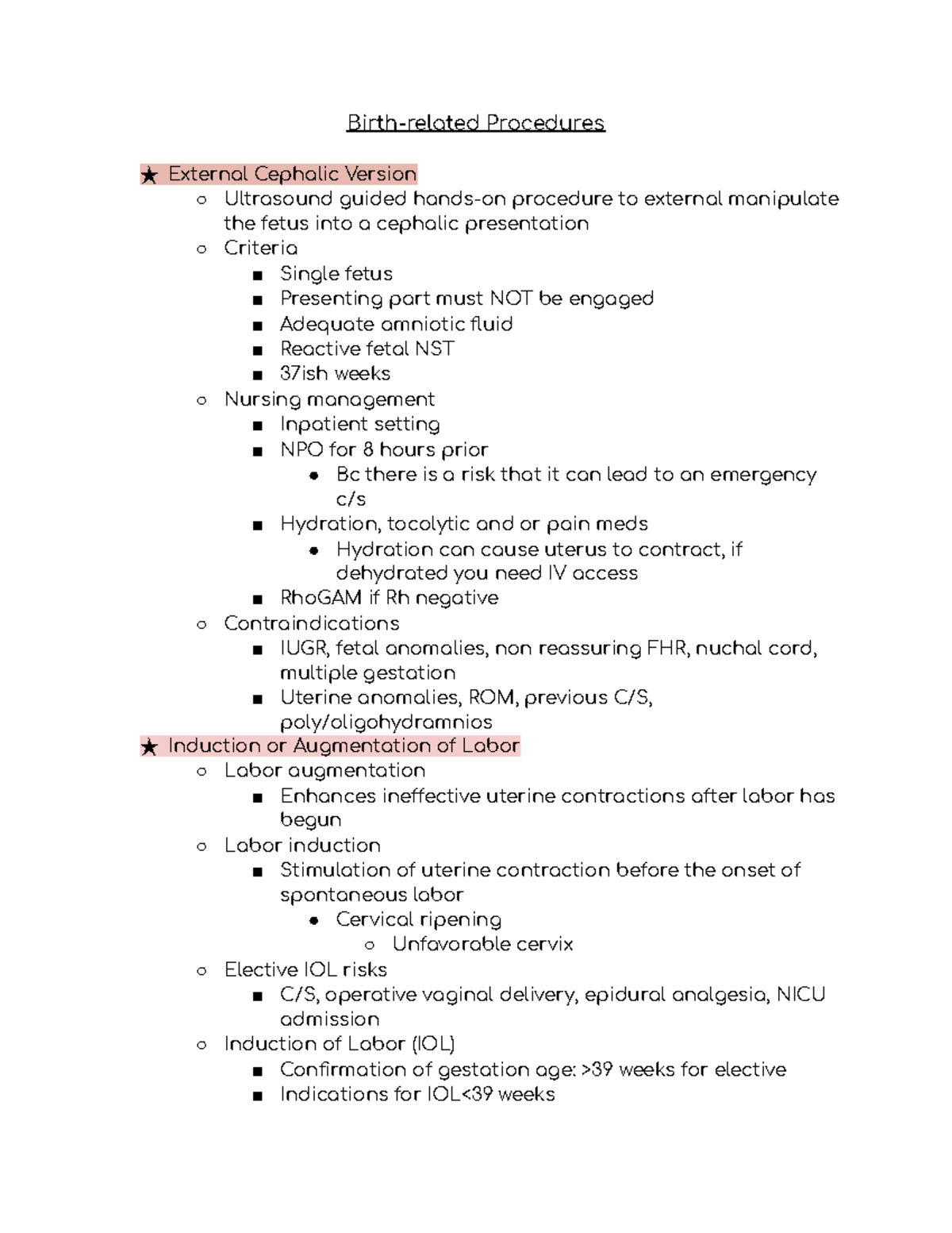 Birth Related Procedures - Birth-related Procedures ★ External Cephalic ...
