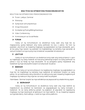 Mon - Document for notes - Pagtuturo ng Filipino sa Elementarya - Studocu