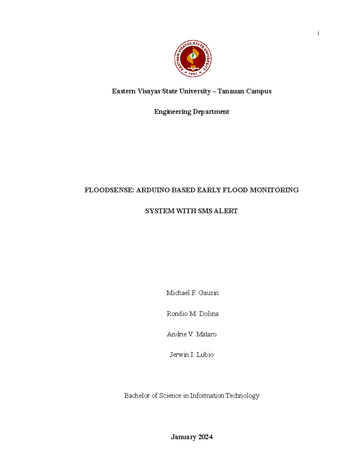 Cover - i Eastern Visayas State University – Tanauan Campus Engineering ...