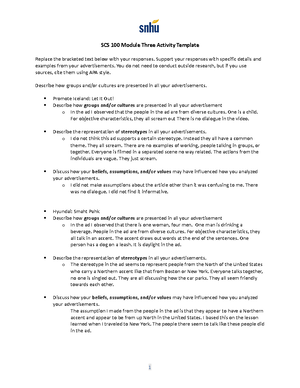 SCS 100 Module Four Activity Template - SCS 100 Module Four Activity ...