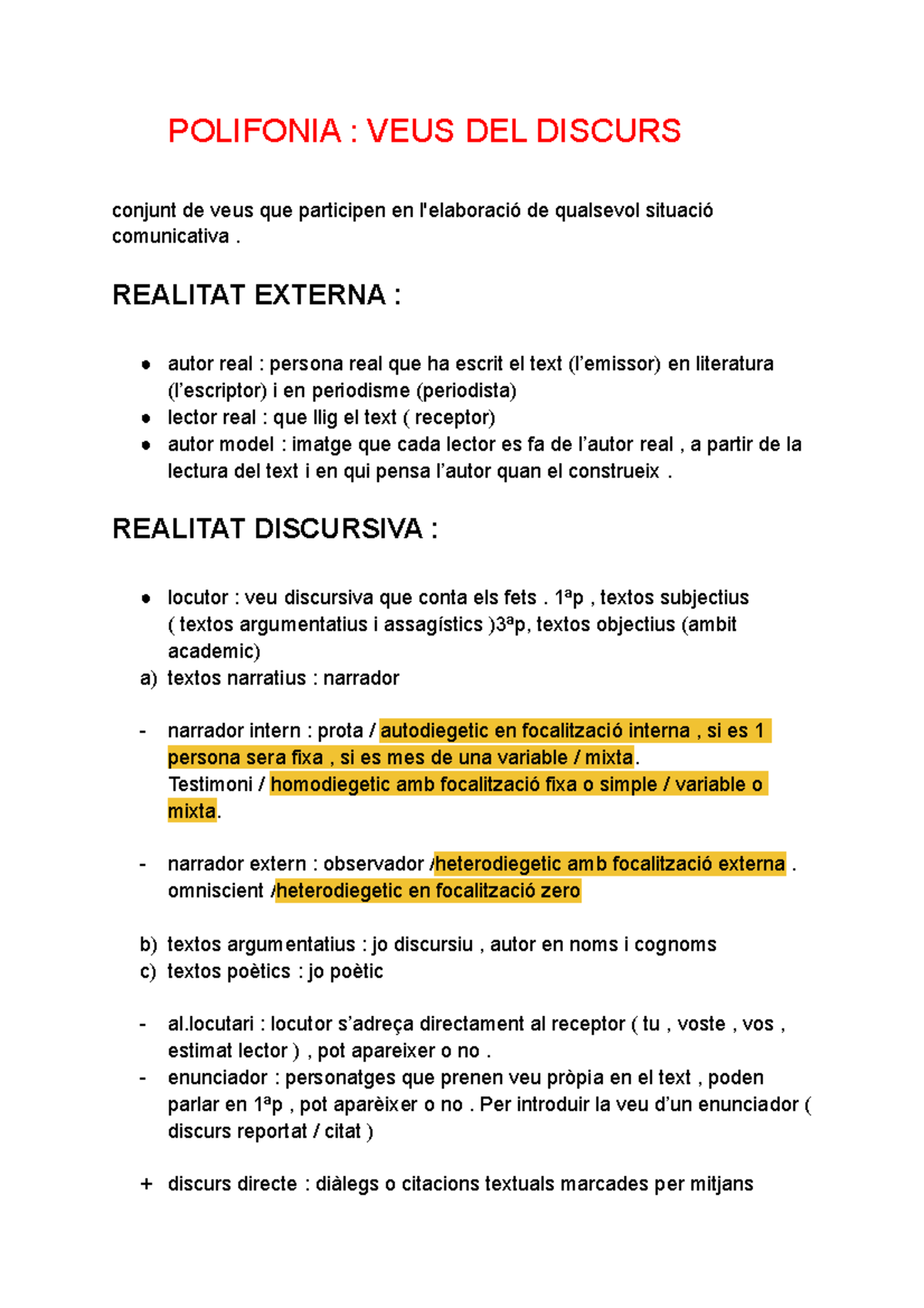 Polifonia VEUS DEL Discurs - POLIFONIA : VEUS DEL DISCURS conjunt de ...