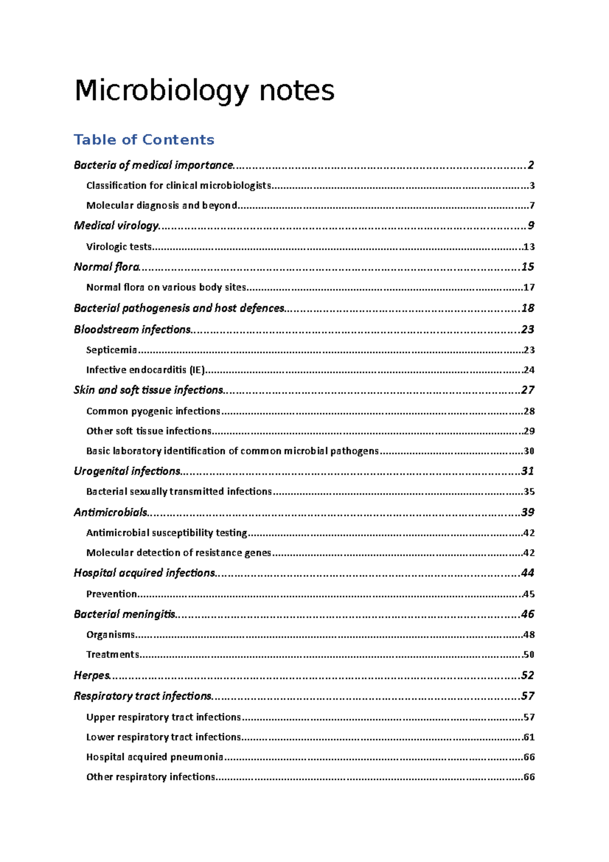 Microbiology revision all lectures - Microbiology notes Classification ...
