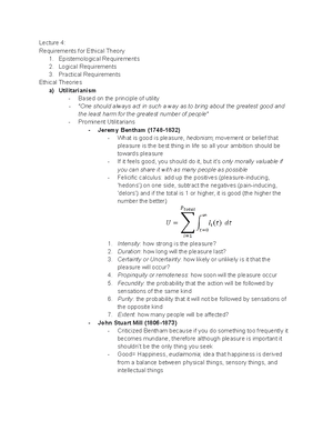 HS 2610 - Week 2 Lecture Notes - HS 2610: Introduction to Health Ethics ...