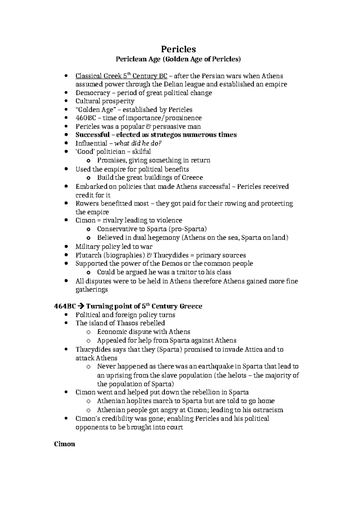 Ancient History HSC - Topic : Ancient Personalities : Pericles - 2023 ...