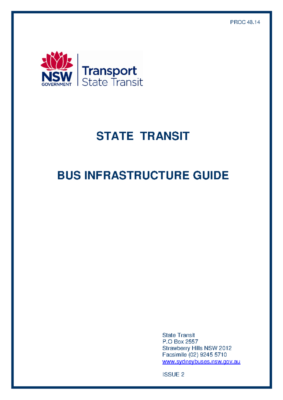 Bus infrastructure guide nsw - PROC 48 STATE TRANSIT BUS INFRASTRUCTURE ...