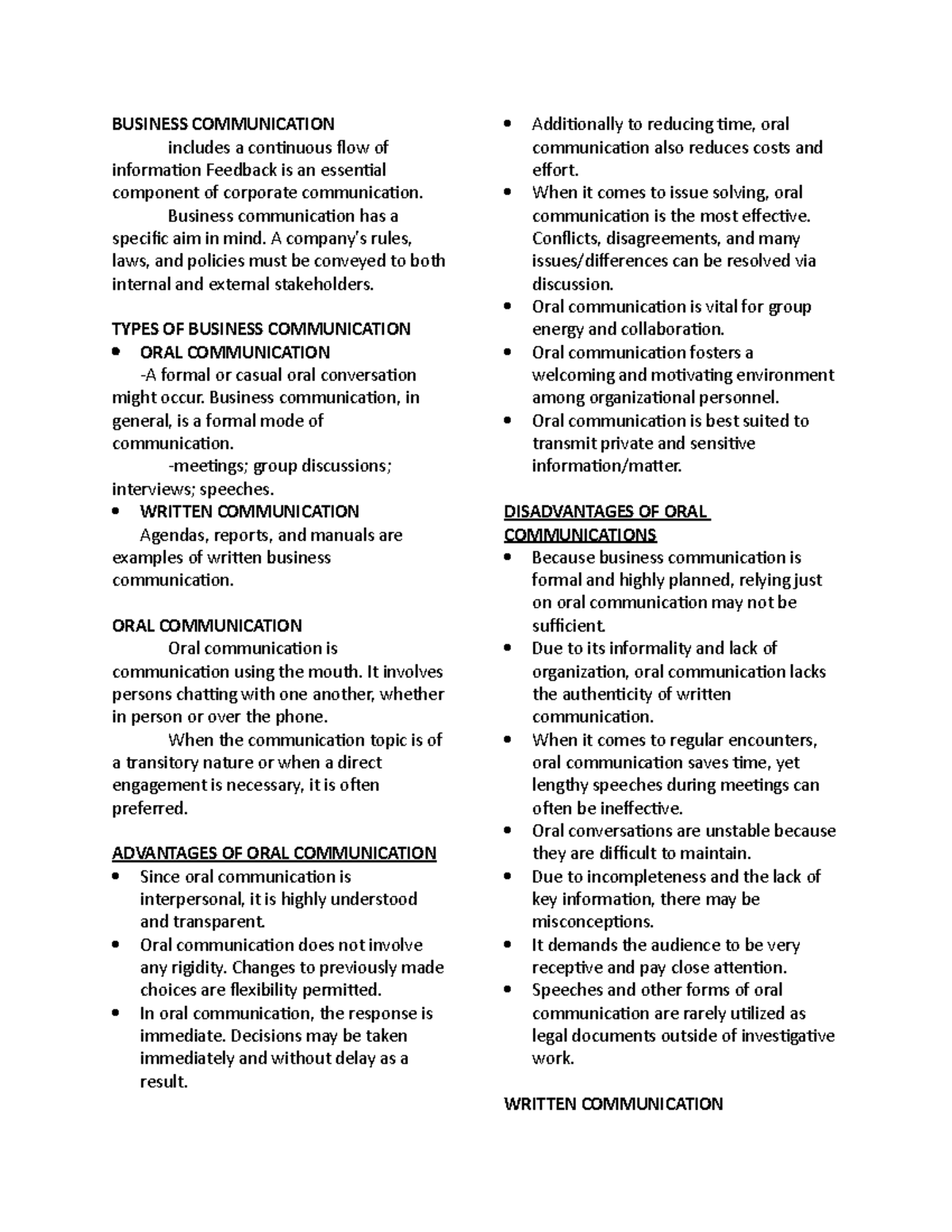 Business Communication - BUSINESS COMMUNICATION includes a continuous ...