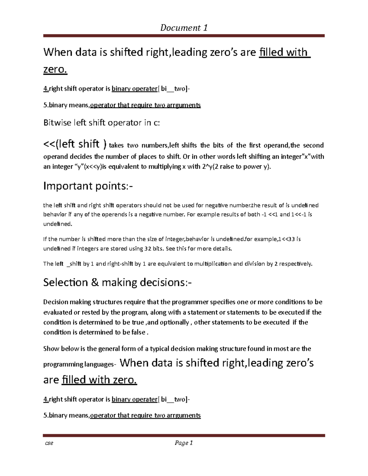 Page1 - exams - When data is shifted right,leading zero’s are filled ...