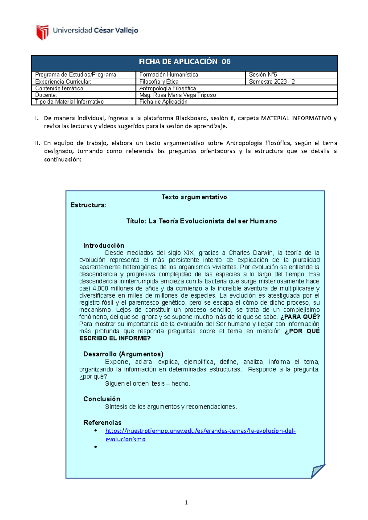Ficha DE Aplicación 6 - asdfff - FICHA DE APLICACIÓN 06 Programa de ...