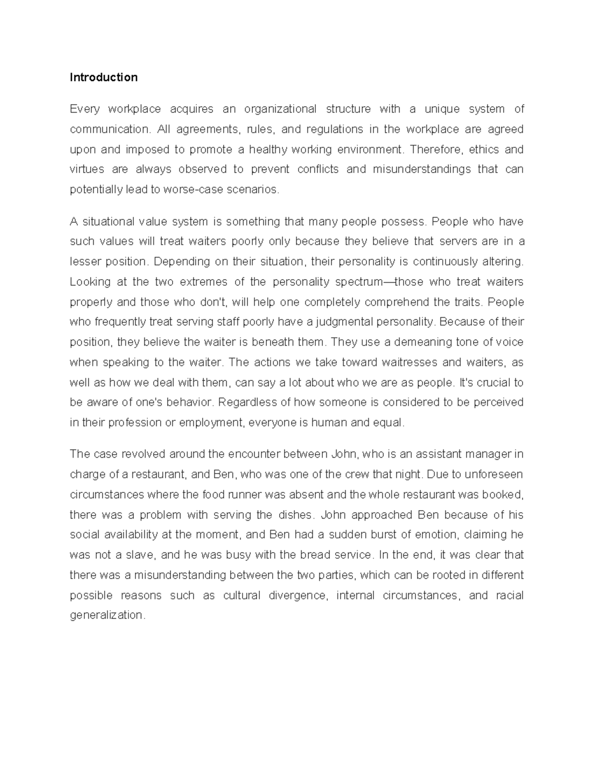 Introduction-1 - Introduction Every workplace acquires an ...