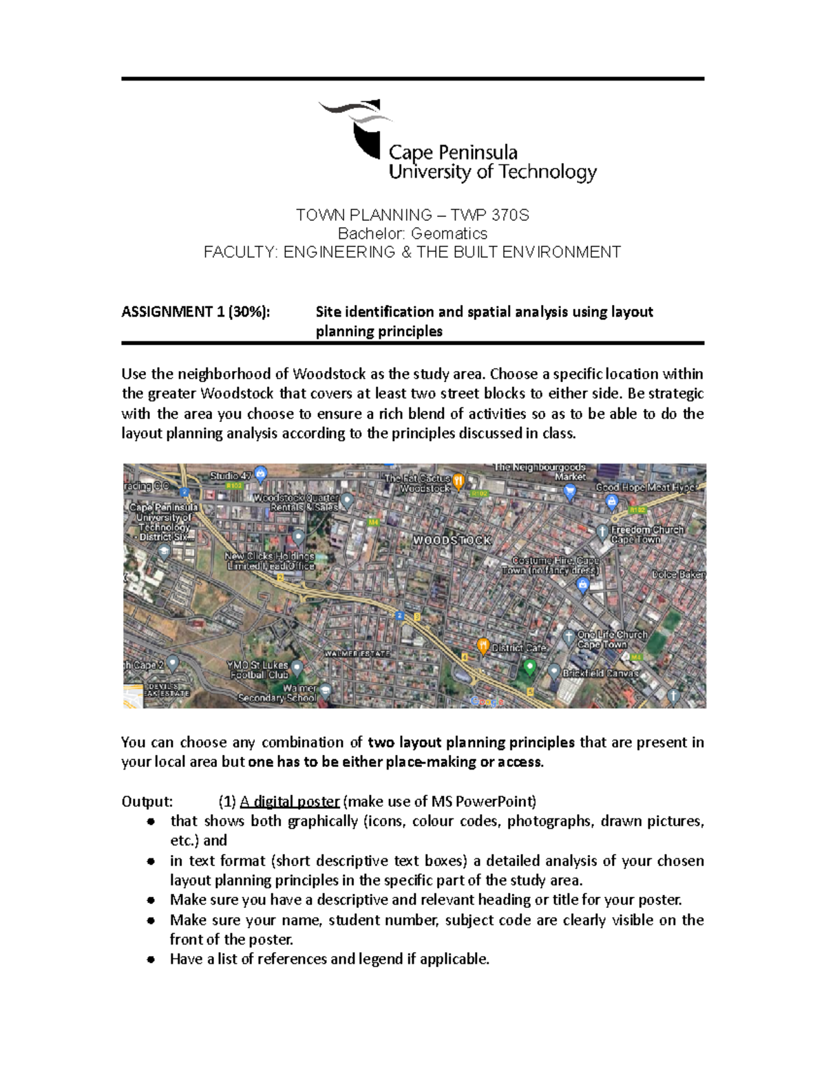 Assingment 1 - Layout principles assignment 1 - TOWN PLANNING – TWP ...
