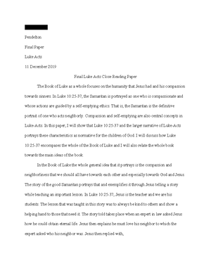 SBL Sample Paper - SAMPLE SBL STYLE RESEARCH PAPER Note: Our thanks to ...