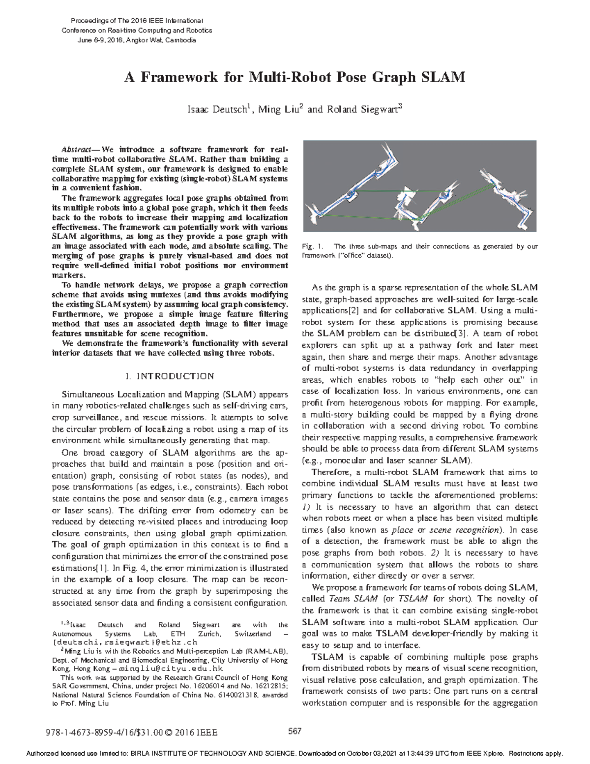 A framework for multi-robot pose graph SLAM - A Framework for Multi ...