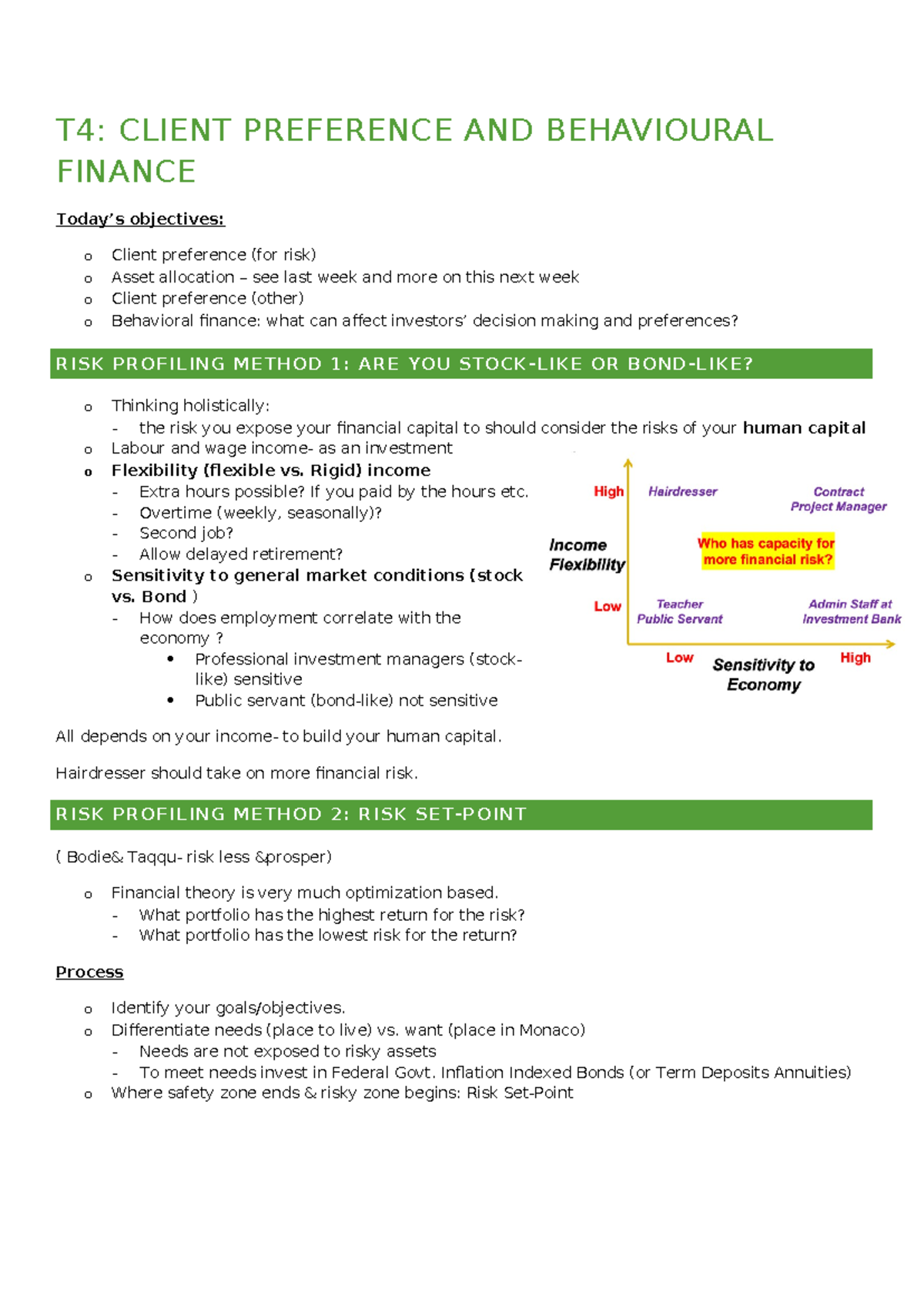 2209- W4 - Lecture Notes - T4: CLIENT PREFERENCE AND BEHAVIOURAL ...