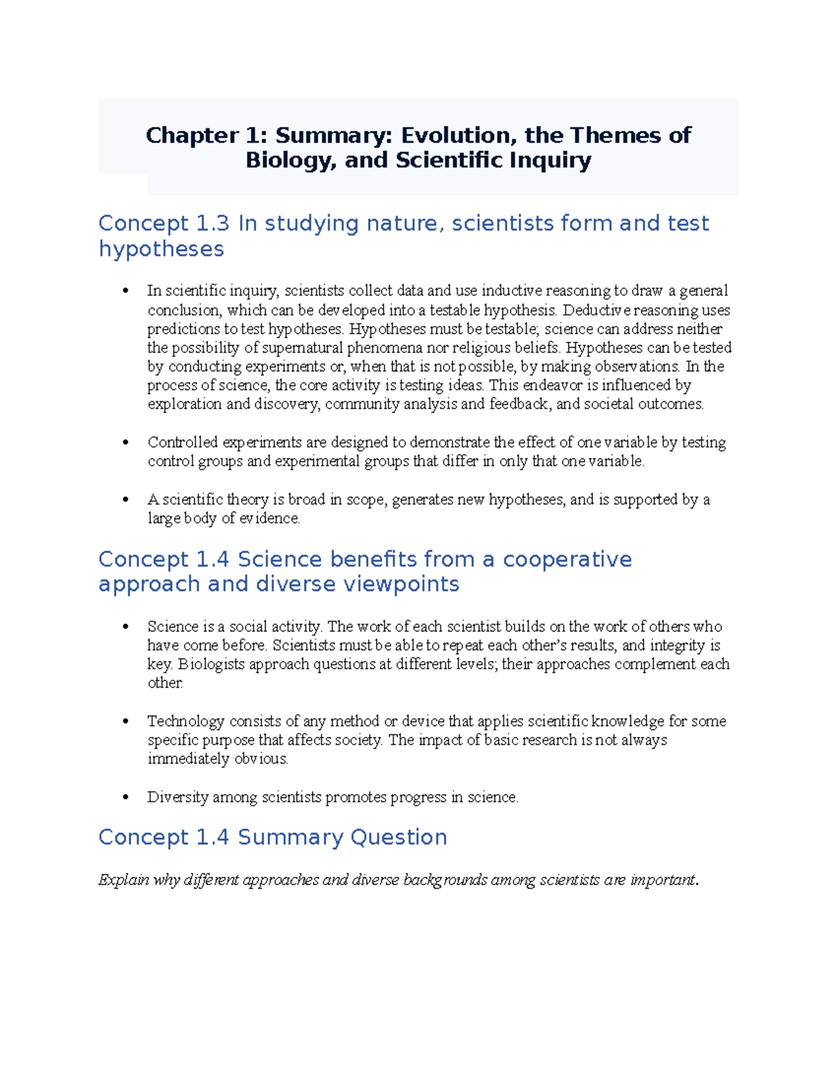 Chapter 1 concepts - These are all of the toipcs on the chap 1 part of ...