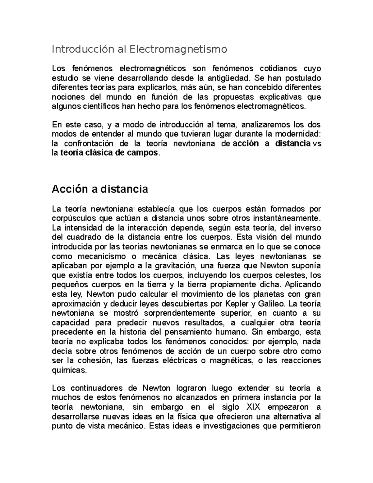 Introducción al Electromagnetismo - Introducción al Electromagnetismo Los fenómenos - Studocu