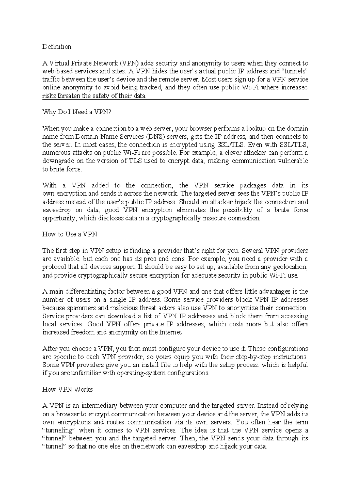 VPN - Java notes - Definition A Virtual Private Network (VPN) adds ...
