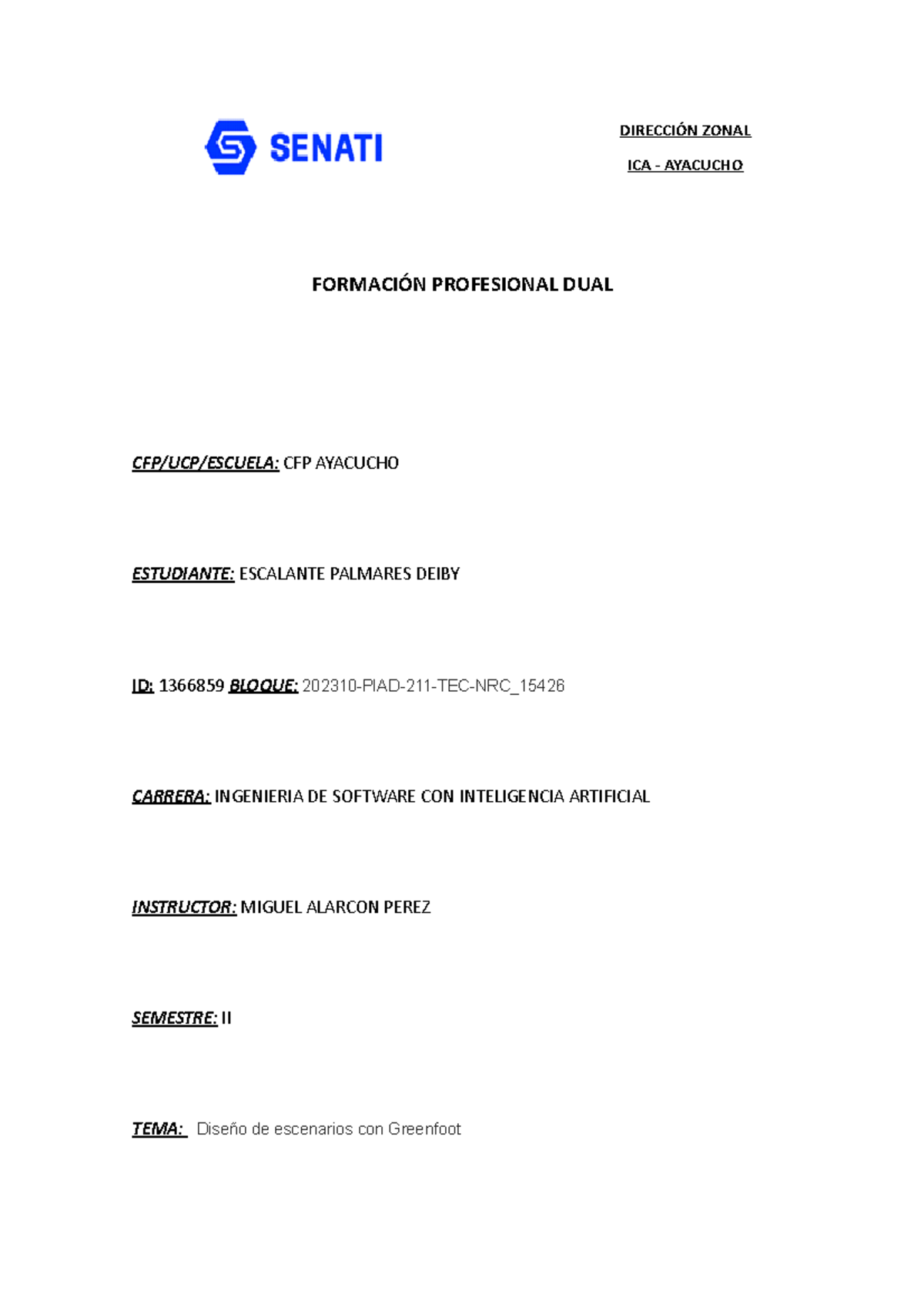 Foro tematico Java Fundamentals - FORMACIÓN PROFESIONAL DUAL CFP/UCP/ESCUELA: CFP AYACUCHO - Studocu