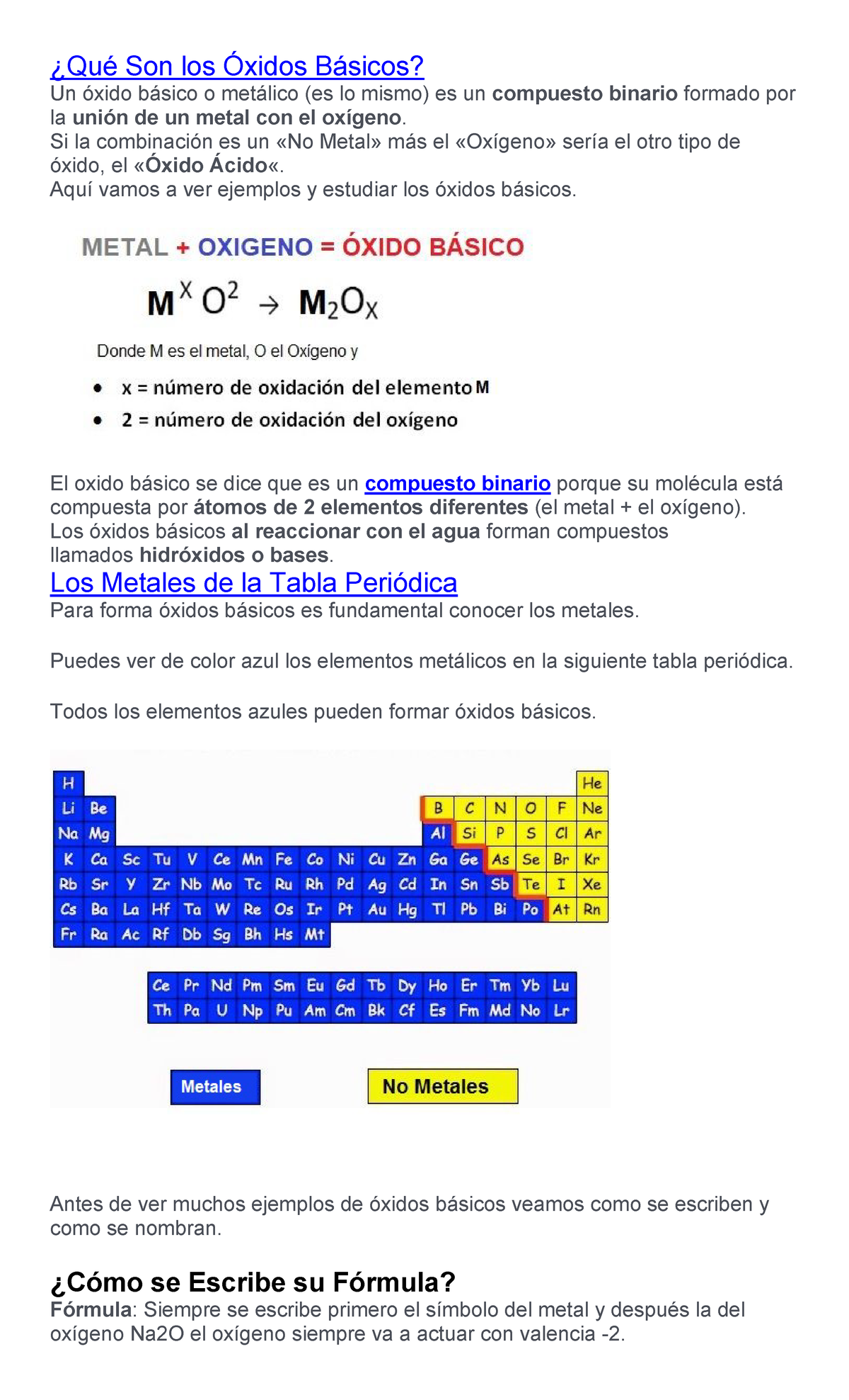 Oxidos - Ejercicios y practicas - ¿Qué Son los Óxidos Básicos? Un óxido ...