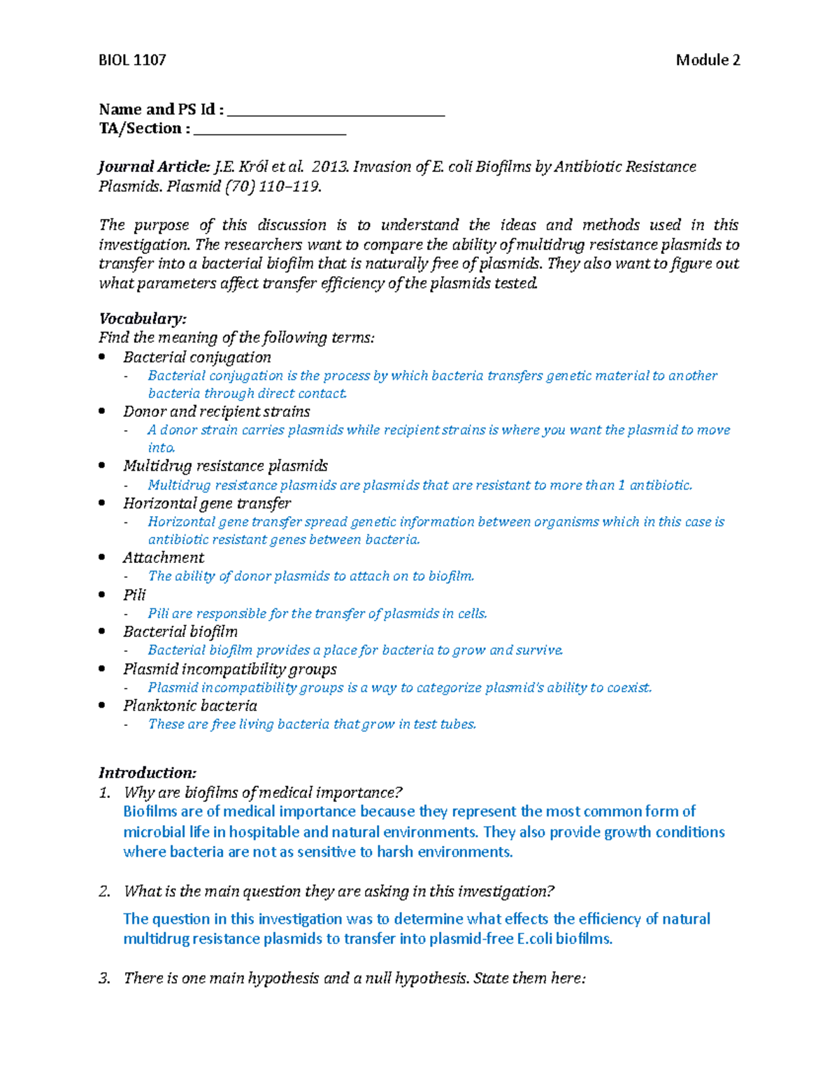 Mod2 Article Reflection Questions - Name and PS Id : TA/Section ...