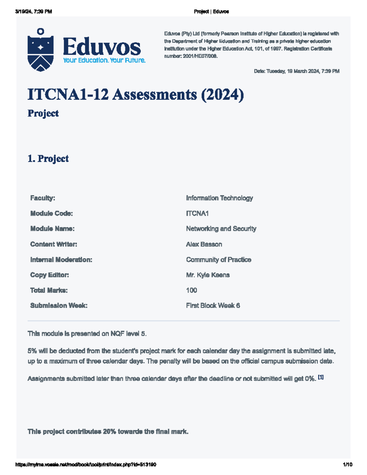 Itcna Project Block 1 - ITCNA1 - Studocu