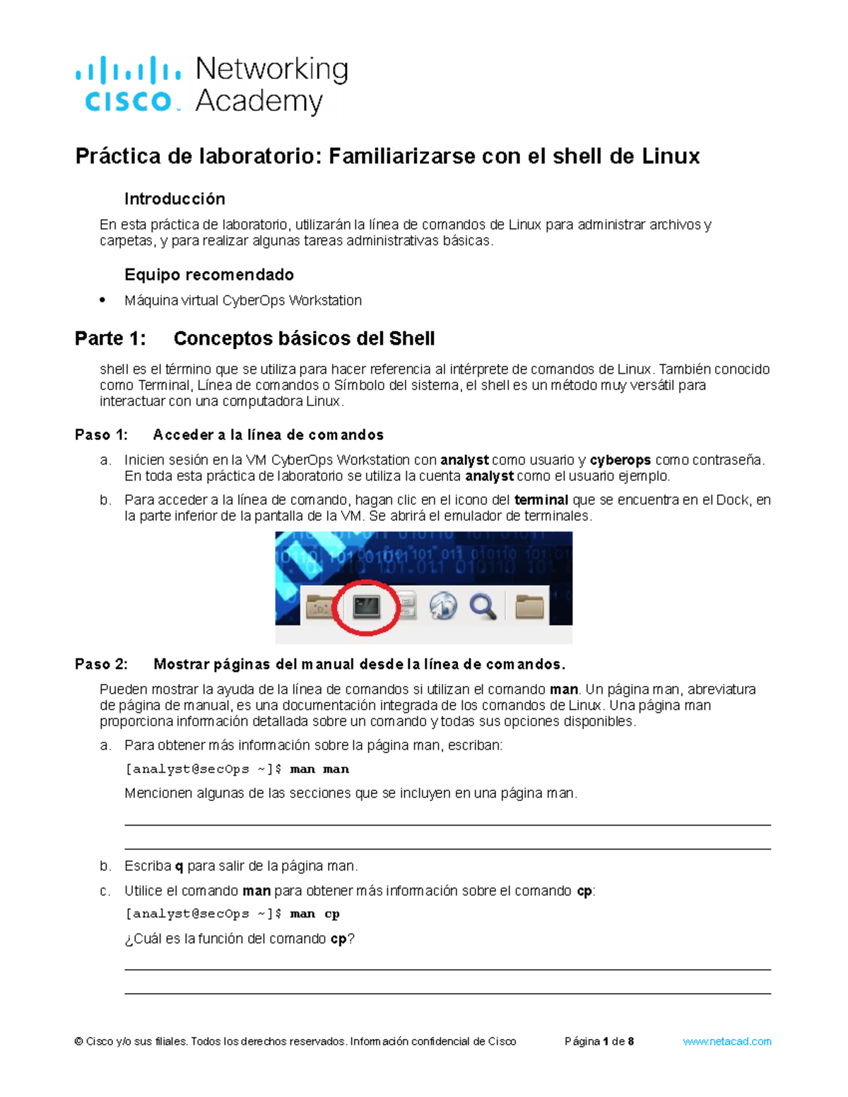 3.1.2.7 Lab - Getting Familiar with the Linux Shell - Introducción En ...