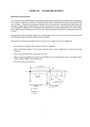Lab 03 Control Volume - Lab 3 - ENME 331 FLUID MECHANICS Control Volume Lab: Jet impact. 1 - Studocu