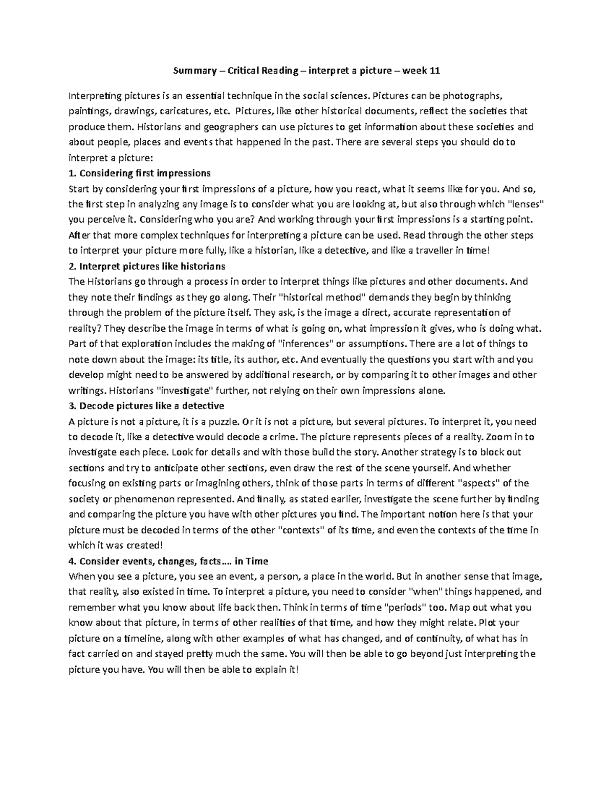 Steps to interpreting s picture - Summary – Critical Reading ...