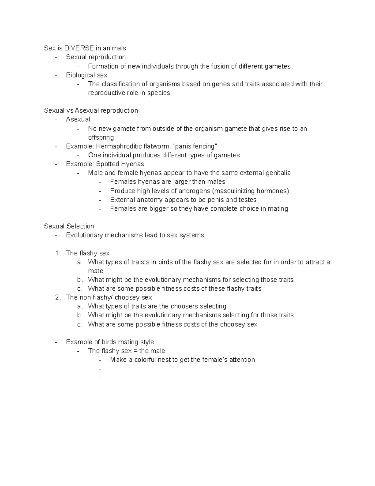 Altruism and sexual selection - Sex is DIVERSE in animals - Sexual ...
