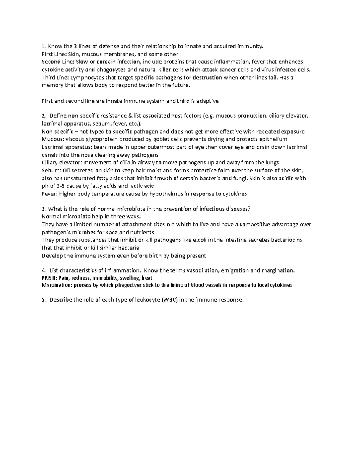 Unit 8 micro - Know the 3 lines of defense and their relationship to ...