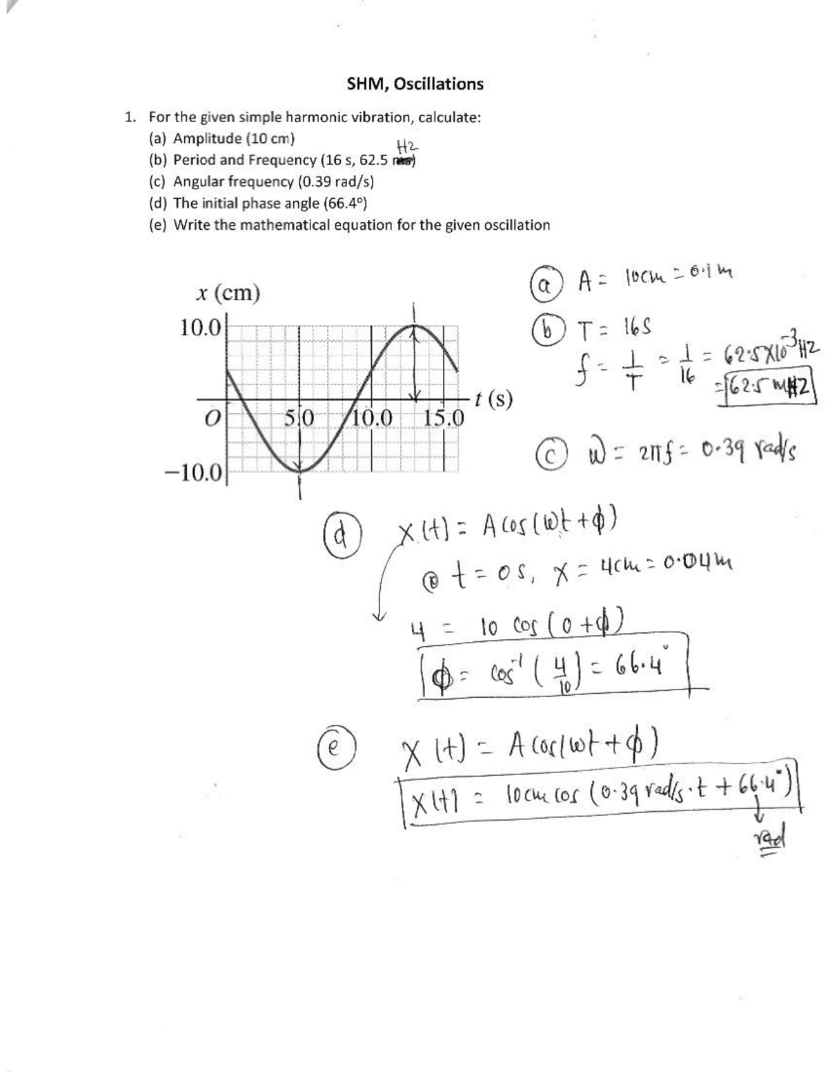 SHM Oscillations - PHYS 211 - Studocu