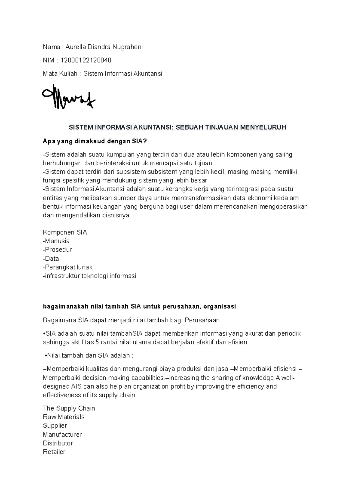 SIA Resume - cara sistem bekerja dan menggunakan diagram arus data ...