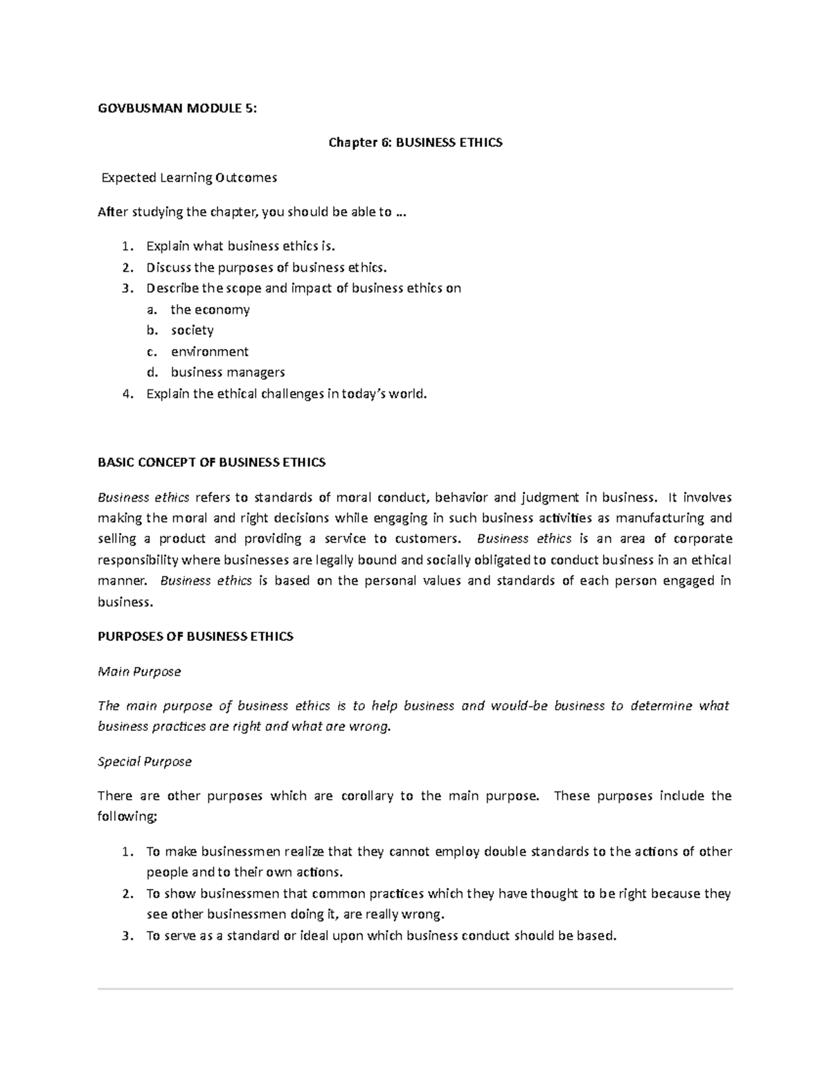 Govbusman Module 5 - Chapter 6 - GOVBUSMAN MODULE 5: Chapter 6 ...