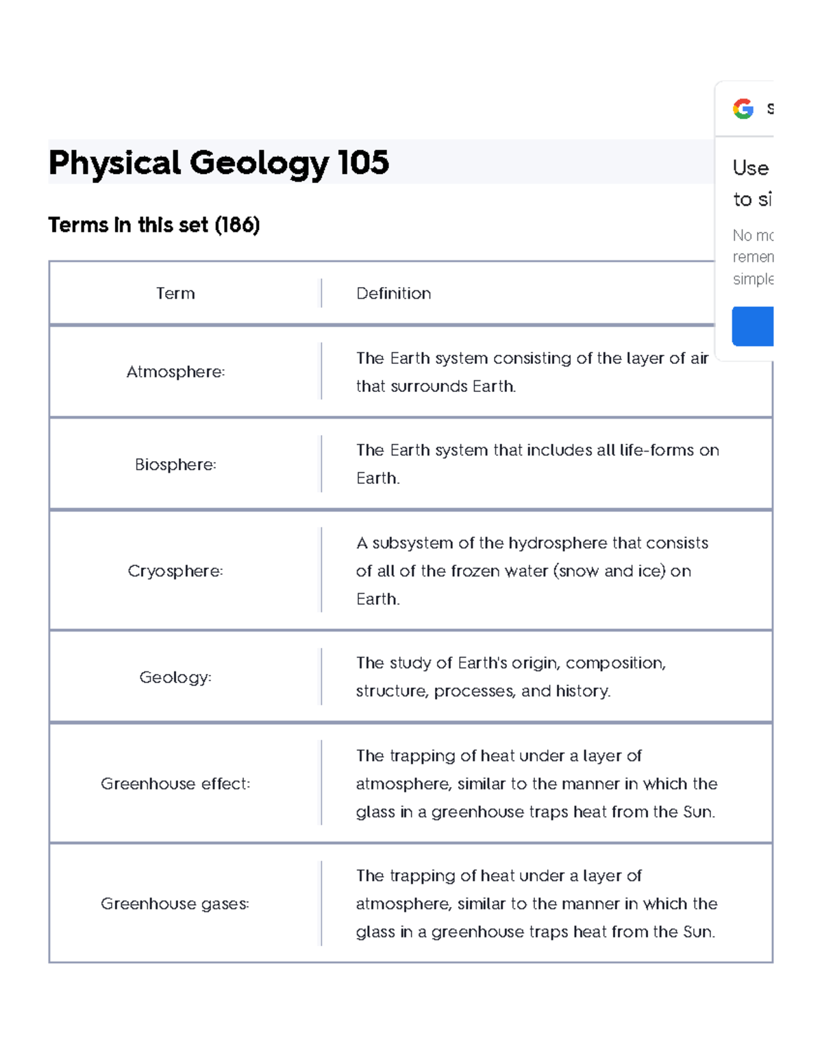 Physical Geology 105 Flashcards Quizlet - Physical Geology 105 Terms in ...