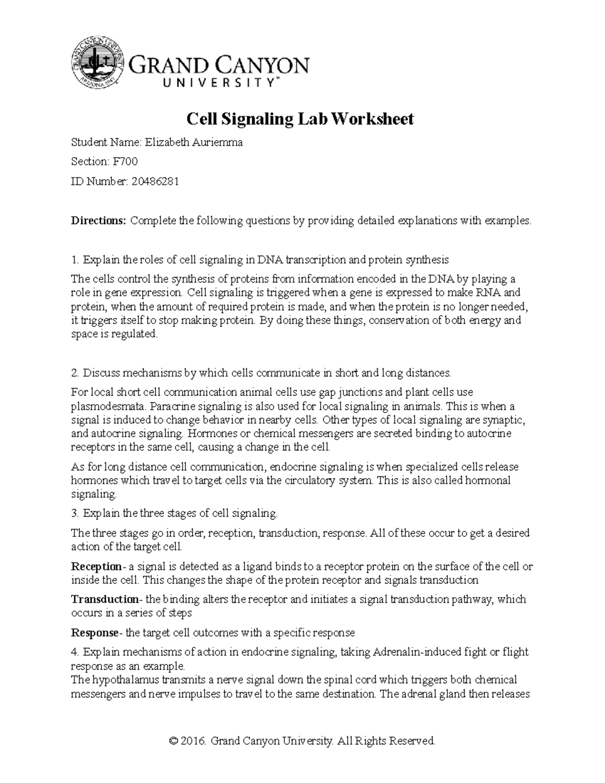 BIO-181L-RS-Cell Communication Wksht (1) - Cell Signaling Lab Worksheet ...