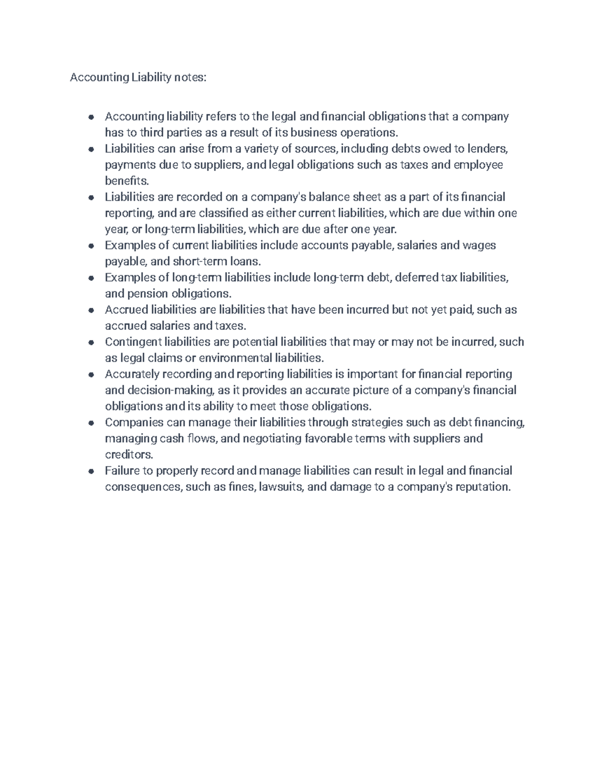 Liability notes - Accounting Liability notes: Accounting liability ...