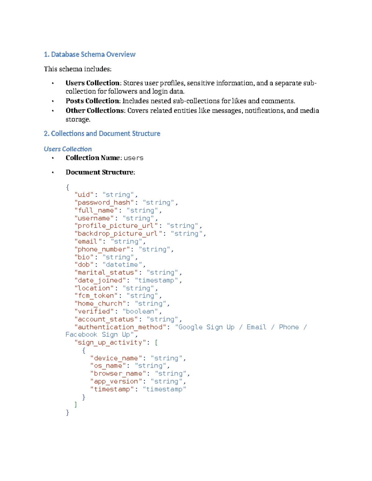 Database Schema - 1. Database Schema Overview This schema includes ...