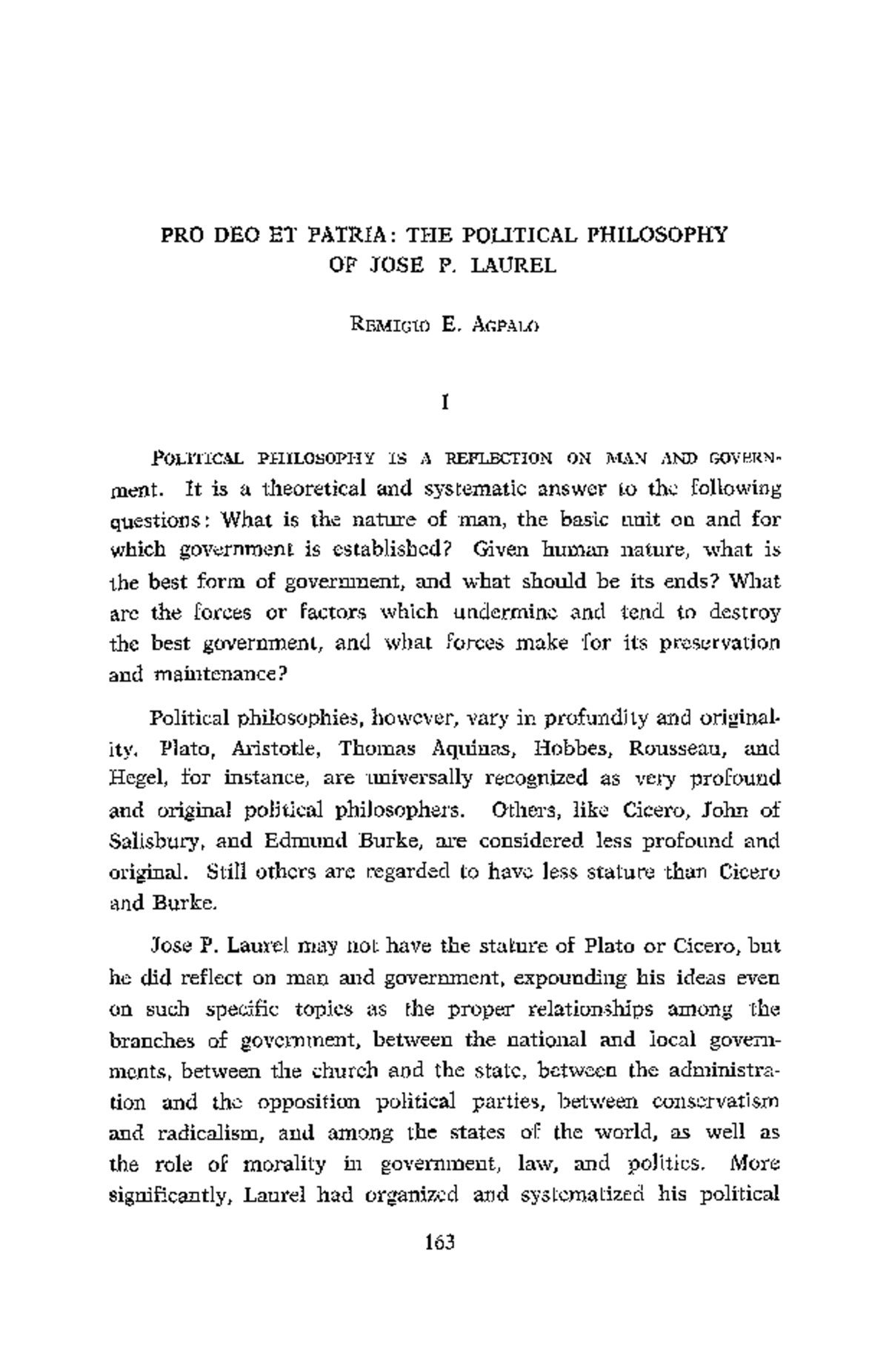 Note 1 - The life of Jose P. laurel. - PRO DBO ET PATRIA: THE POLITICAL ...