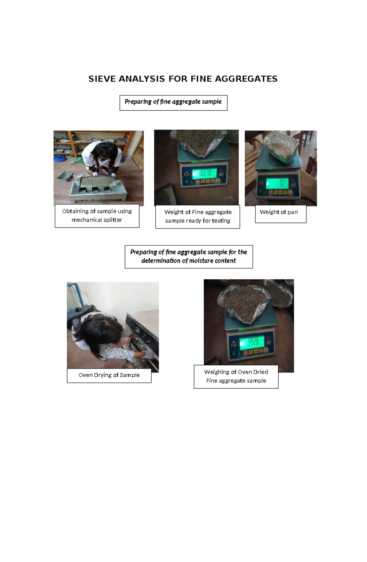 Construction Materials and Testing laboratory document - SIEVE ANALYSIS ...