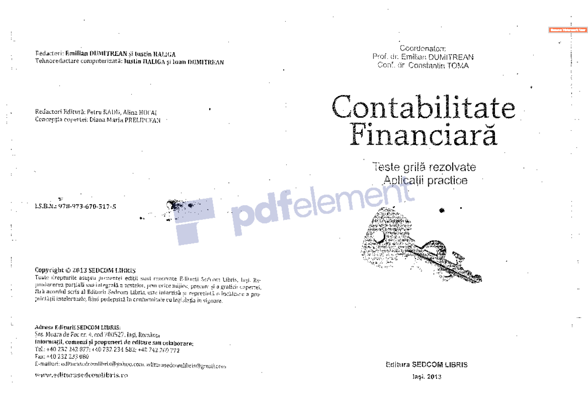 Grile rezolvate Contabilitate Copy 1 - Contabilitate financiară - Studocu